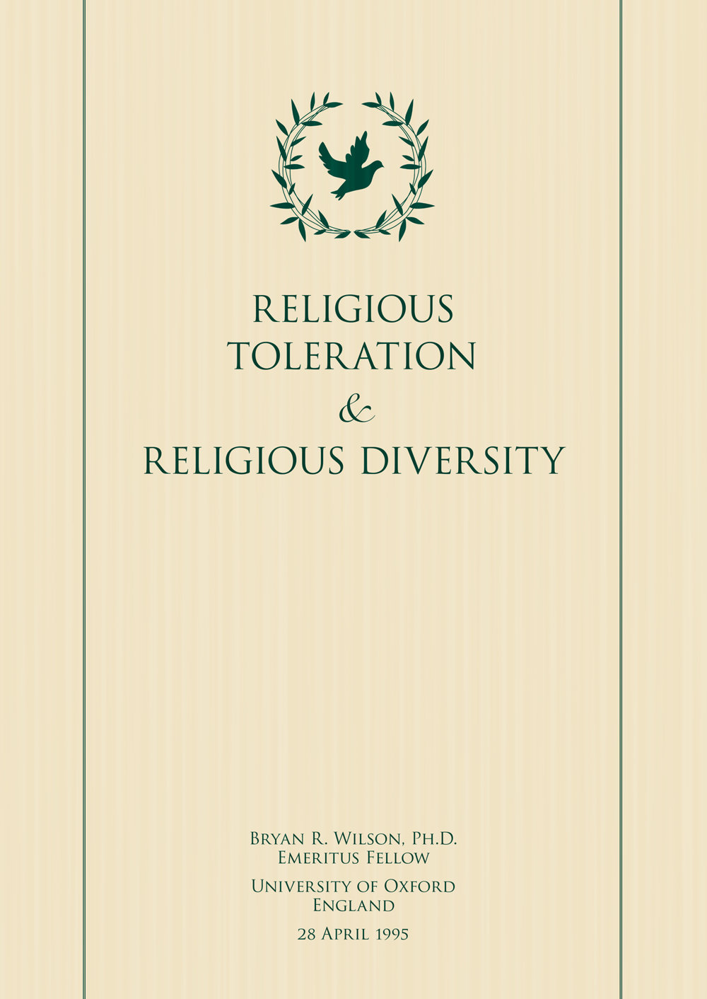 Religious Toleration and Religious Diversity
